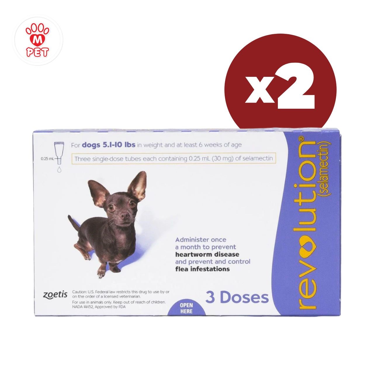 Manoon Pets Shop - Revolution เรฟโวลูชั่น 30 mg. Dogs 2.5-5.0 kg.(ม่วง ...